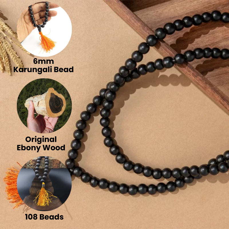 Buy Original Karungali Malai 108 Beads Ebony Mala -Divine Hindu