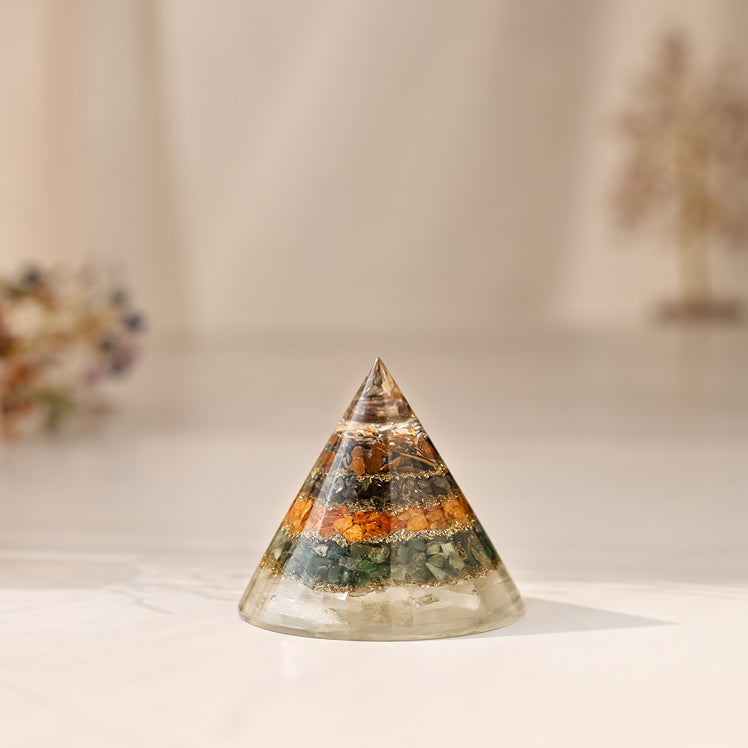 Conical Dhan Yog Pyramid With Selenite Base – Divine Hindu