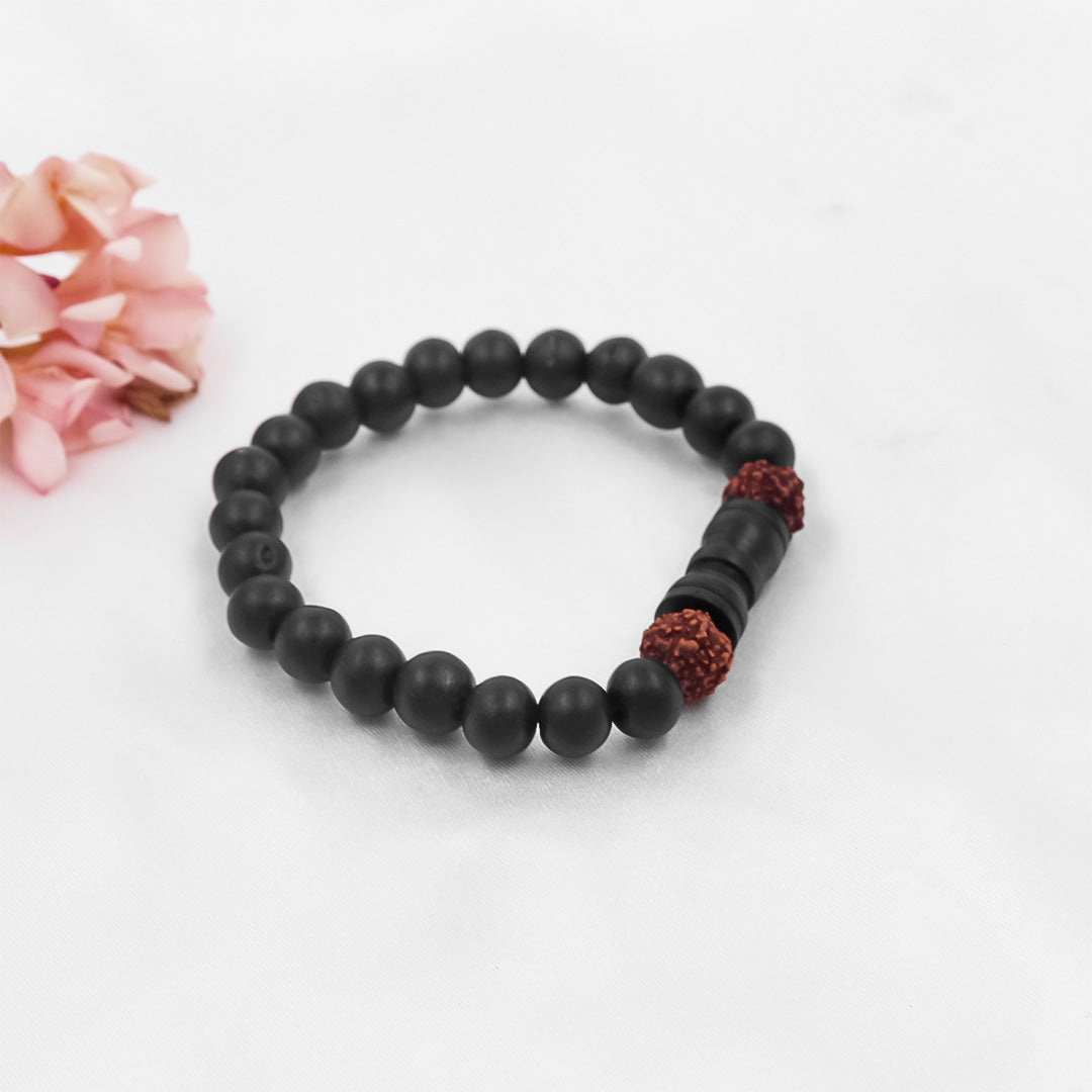 Buy Karungali Rudraksha Damru Bracelet Online - Divine Hindu