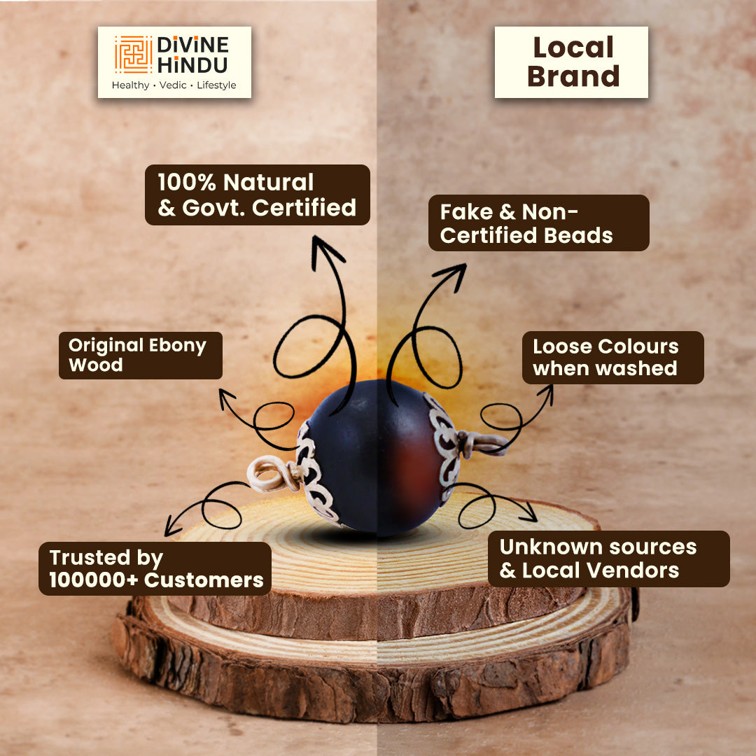 Buy Original Karungali Malai 108-Beads Ebony Wood | Divine Hindu