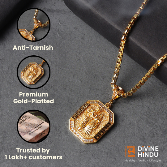 Gold Plated Radha Krishna Pendant With Chain - Divine Love and Elegance ...